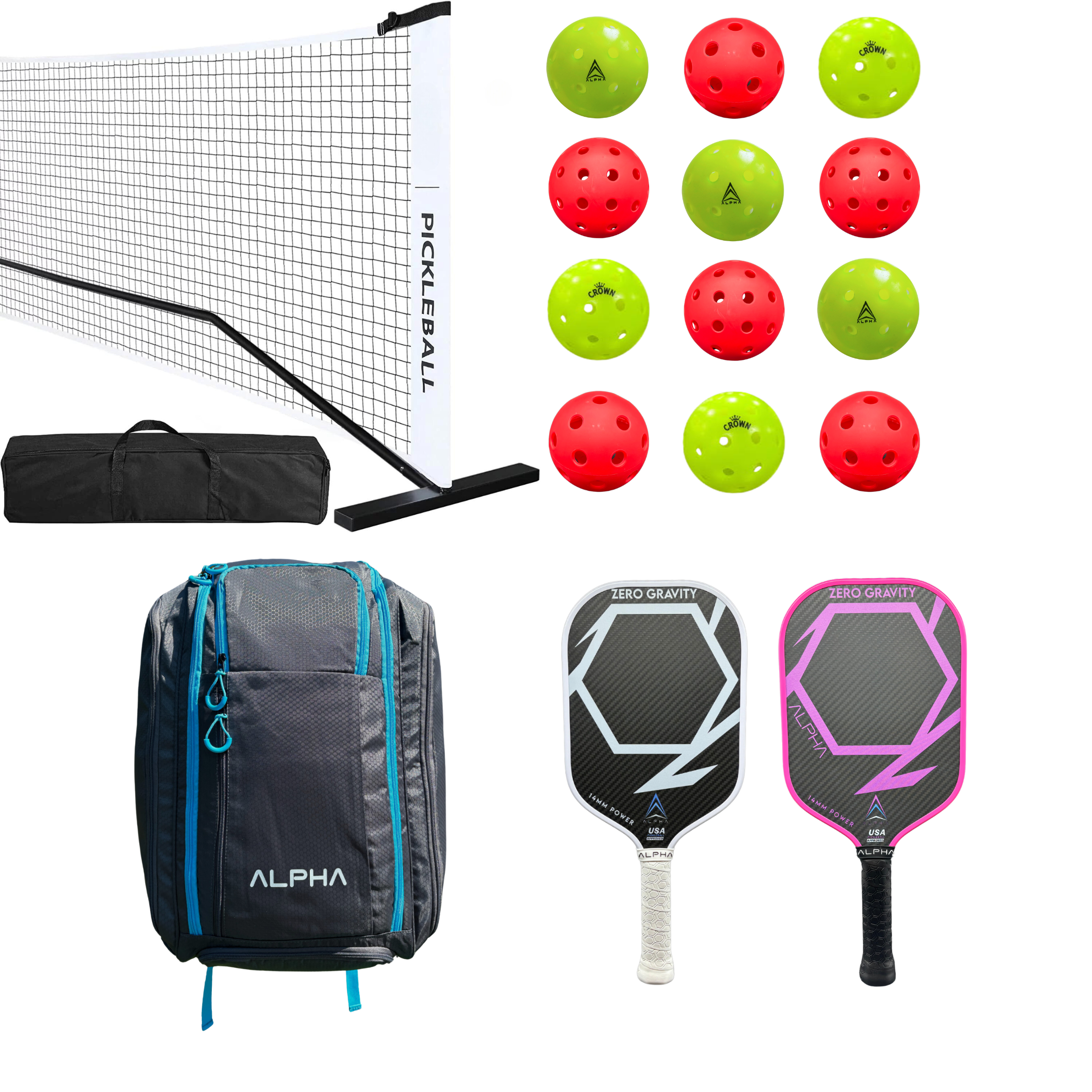 Alpha Zero Gravity 2 Person Complete Pickleball Package – Pickleball ...